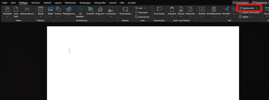 Wie fügt man in Excel eine digitale Signatur ein?